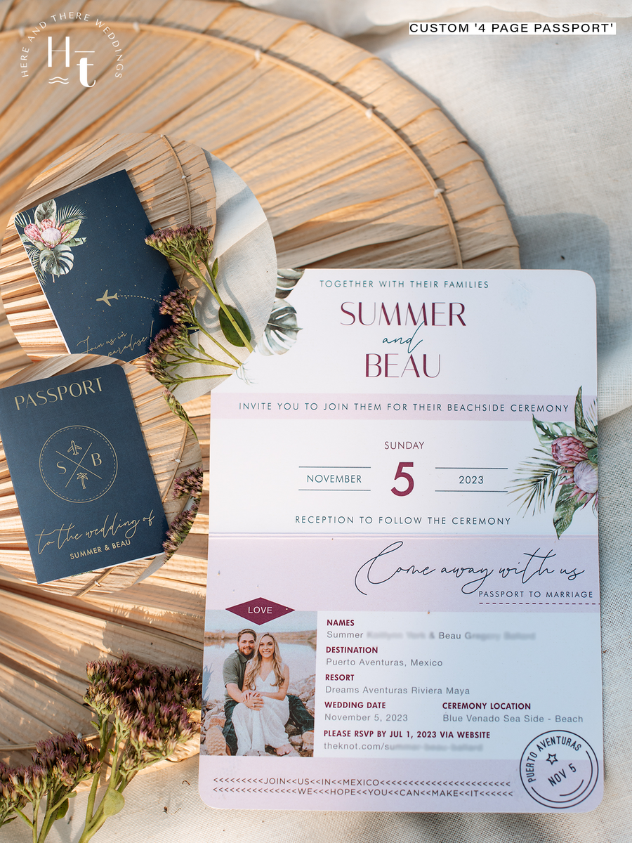 Custom Design: 4-Page Passport – Here and There Weddings