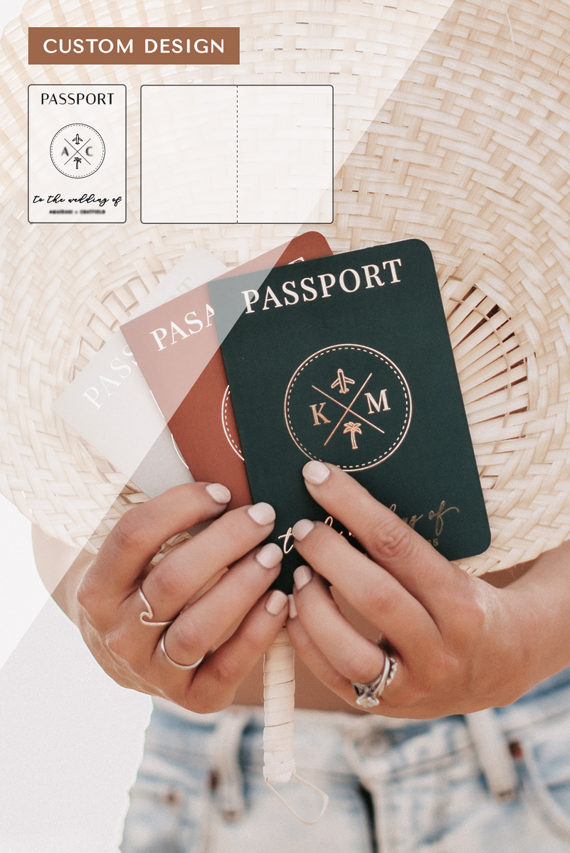 Custom Design: 4-Page Passport – Here and There Weddings